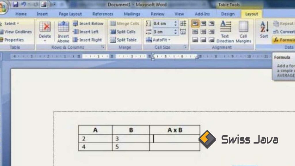 Cara Membuat Dan Menggunakan Formula Tabel Microsoft Word